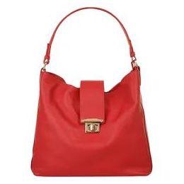 Shopper Samantha Look, Damen, Gr. B/H/T: 37cm x 31cm x 16cm onesize, rot, Leder, unifarben, Taschen Shopper, echt Leder, Made in Italy