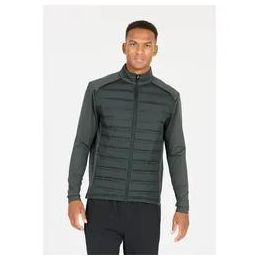 Laufjacke Endurance "MIDAN", Herren, Gr. XL, gr&uuml;n (dunkelgr&uuml;n), 100% Polyester, unifarben, normal, hoch geschlossener Ausschnitt, Jacken, mit w&auml;rmenden Steppeins&auml;tzen