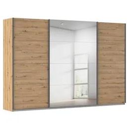 Schwebet&uuml;renschrank OTTO HOME "Kleiderschrank Schrank Schlafzimmerschrank Garderobe AGORDO", eiche artisan, griffleisten graumetallic, B:315cm H:210cm T:62cm, Holzwerkstoff, Schr&auml;nke, Schwebet&uuml;renschrank, Top Innenausstattung, in 4 Breiten und 2 H&ouml;hen MADE IN GERMANY, Topseller