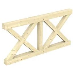 Skan Holz Br&uuml;stungsgel&auml;nder SKANHOLZ "Andreaskreuz", beige (natur), H:84cm L:170cm, Gel&auml;nder, f&uuml;r die Front