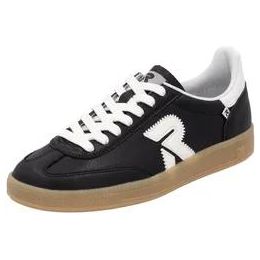 Sneaker Rieker SPORT "San Diego Swing2GO", Damen, Gr. 39, schwarz-wei&szlig; (schwarz, wei&szlig;), Leder, Schuhe Sneaker, Retro-Sneaker, Freizeitschuh, Halbschuh mit herausnehmbarem Fu&szlig;bett