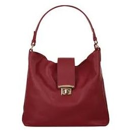 Shopper Samantha Look, Damen, Gr. B/H/T: 37cm x 31cm x 16cm onesize, rot (bordeaux), Leder, unifarben, Taschen Shopper, echt Leder, Made in Italy