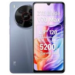 ZTE Smartphone "Blade V70 Max", Energieeffizienz: B (A-G), grau (galactic gray), 128 GB, Mobiltelefone