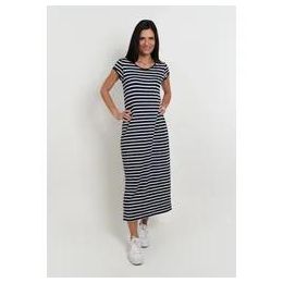 Sommerkleid Seidel Moden, Damen, Gr. 44, N-Gr, blau (navy,69), Jersey, Obermaterial: 96% Viskose, 4% Elasthan, gestreift, lang, Rundhals, Kleider Sommerkleid, lang, mit Streifen-Design, MADE IN GERMANY