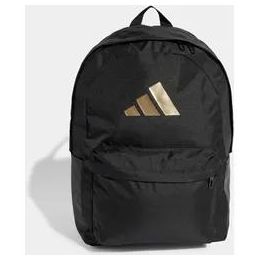 Rucksack Adidas PERFORMANCE "CLSC BARS BP", schwarz (schwarz, gold metallic), Rucks&auml;cke, Damen, Obermaterial: 100% Polyester, Rucksack