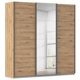 Schwebet&uuml;renschrank OTTO HOME "Kleiderschrank Schrank Schlafzimmerschrank Garderobe AGORDO", eiche artisan, griffleisten graumetallic, B:203cm H:210cm T:62cm, Holzwerkstoff, Schr&auml;nke, Schwebet&uuml;renschrank, Top Innenausstattung, in 4 Breiten und 2 H&ouml;hen MADE IN GERMANY, Topseller