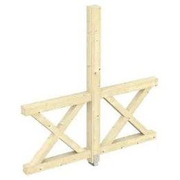Skan Holz Carport-Seitenwand SKANHOLZ "Andreaskreuz", beige (natur), B:193cm H:210cm, Holzwerkstoff, Gartenhaus-Seitenw&auml;nde, freistehehend