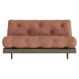 Daybett KARUP DESIGN "Roots Sofa Bed, Schlafsofa, Daybett, Bettfunktion, FSC-Massivholz", braun (clay braun), B:160cm H:85cm, Bezug: 80% Baumwolle, 20% Polyester, Daybetten, Inkl. Futonmatratze, in mehreren Gr&ouml;&szlig;en & Farben erh&auml;ltlich