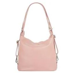Shopper Samantha Look, Damen, Gr. B/H/T: 31cm x 29cm x 11cm onesize, rosa, Leder, leicht gl&auml;nzend, unifarben, Taschen Shopper, echt Leder, Made in Italy
