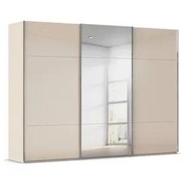 Schwebet&uuml;renschrank Rauch "Kleiderschrank Schrank Garderobe Schlafzimmerschrank CONTIDO", beige (beige, glas beige (champagner)), B:301cm H:223cm T:68cm, Holzwerkstoff, Schr&auml;nke, Schwebet&uuml;renschrank, aus hochwertigem Material in 6 Breiten 2 Griff-Farben MADE IN GERMANY