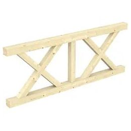 Skan Holz Br&uuml;stungsgel&auml;nder SKANHOLZ "Andreaskreuz", beige (natur), H:84cm L:220cm, Gel&auml;nder, f&uuml;r die Front