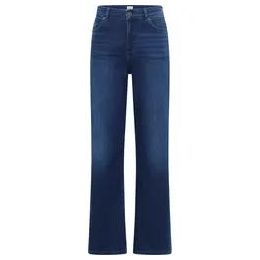 Weite Jeans Mustang "Madison Wide", Damen, Gr. 29, L&auml;nge 32, blau (medium), Denim/Jeans, Obermaterial: 78% Baumwolle, 10% Lyocell, 9% Elastomultiester, 3% Elasthan, unifarben, weit kn&ouml;chellang, Jeans, im Five-Pocket Style