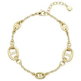 Armband Leonardo "Herma", gold (gelbgoldfarben, kristallwei&szlig;, kristallwei&szlig;), Armb&auml;nder, Damen, 23cm, Edelstahl, Armband, mit Zirkonia (synth.)