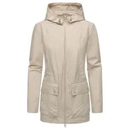 Funktionsjacke Ragwear "Monadetta A", Damen, Gr. L (40), beige (ecru), Obermaterial: 100% Polyester. Innenfutter: 100% Polyester, Basic, figurumspielend Po-bedeckend, hoch geschlossener Ausschnitt, &Auml;rmel ohne &Auml;rmelschlitz abgesteppte Kante krempelbar, Jacken Funktionsjacke, Wasserdichte und atmungsaktive &Uuml;bergangsjacke mit Kapuze