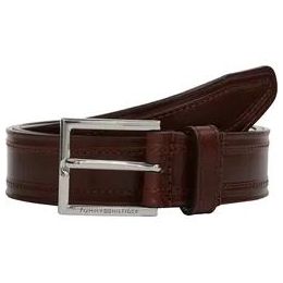 Lederg&uuml;rtel Tommy Hilfiger "HUDSON EMBOSS LEATHER 3.0 cm breit", Herren, Gr. 105, braun (coffee bean), Rindsleder, unifarben, G&uuml;rtel Lederg&uuml;rtel, Gr&ouml;&szlig;enverstellbar