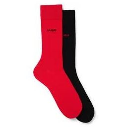 Businesssocken Hugo UNDERWEAR "2P RS UNI CC", Herren, Gr. 43-46, pink (open pink 693), Baumwollmischung, unifarben, elastisch, Socken, mit kontrastfarbenem Hugo Logo-Schriftzug