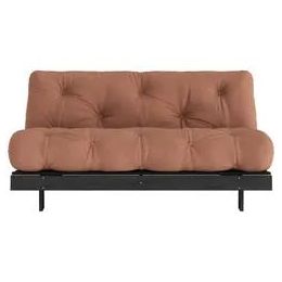 Daybett KARUP DESIGN "Roots Sofa Bed, Schlafsofa, Daybett, Bettfunktion, FSC-Massivholz", braun (clay braun), B:160cm H:85cm, Bezug: 80% Baumwolle, 20% Polyester, Daybetten, Inkl. Futonmatratze, aus FSC-Kiefer, in mehreren Farben erh&auml;ltlich