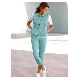 Jeansweste Casual Looks, Damen, Gr. 42, gr&uuml;n (salbei), 81% Baumwolle, 17% Polyester, 2% Elasthan, unifarben, Westen