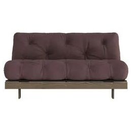 Daybett KARUP DESIGN "Roots Sofa Bed, Schlafsofa, Daybett, Bettfunktion, FSC-Massivholz", braun, B:160cm H:85cm, Bezug: 80% Baumwolle, 20% Polyester, Daybetten, Inkl. Futonmatratze. Mehrere Gr&ouml;&szlig;en & Farben, Made in Europe