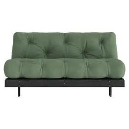 Daybett KARUP DESIGN "Roots Sofa Bed, Schlafsofa, Daybett, Bettfunktion, FSC-Massivholz", gr&uuml;n (olive gr&uuml;n), B:160cm H:85cm, Bezug: 80% Baumwolle, 20% Polyester, Daybetten, Inkl. Futonmatratze, aus FSC-Kiefer, in mehreren Farben erh&auml;ltlich
