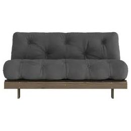Daybett KARUP DESIGN "Roots Sofa Bed, Schlafsofa, Daybett, Bettfunktion, FSC-Massivholz", grau (dunkelgrau), B:160cm H:85cm, Bezug: 80% Baumwolle, 20% Polyester, Daybetten, Inkl. Futonmatratze. Mehrere Gr&ouml;&szlig;en & Farben, Made in Europe
