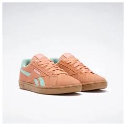 Sneaker Reebok CLASSIC "Reebok COURT RETRO", Damen, Gr. 38, orange (sunkissedorange, glitchaqua, gum), Synthetik, Textil, Schuhe Sneaker