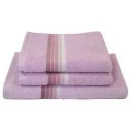 Handtuch Set Dyckhoff "Chenille", rosa (rose), 3 Stk., Frottier, Frottier, Obermaterial: 90% Baumwolle, 10% Viskose, Handtuch-Sets, Set beinhaltet: 2x Handtuch (50x100cm) und 1x Duschtuch (70x140cm)