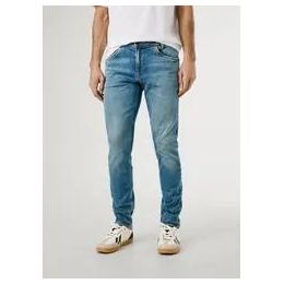 Tapered-fit-Jeans Pepe Jeans "TAPERED JEANS", Herren, Gr. 34, L&auml;nge 32, blau (blau dirty), Denim/Jeans, Obermaterial: 99% Baumwolle, 1% Elasthan, gerade, unten schmal lang, Jeans