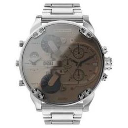 Chronograph Diesel "MR. DADDY 2.0", silber (silberfarben), Armbanduhren, Damen, Chronograph, Quarzuhr, Armbanduhr, Herrenuhr, Stoppfunktion, Edelstahlarmband