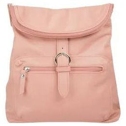 Cityrucksack FORTY, Damen, Gr. B/H/T: 28cm x 30cm x 8cm, onesize, rosa, Leder, Rindsleder, Rucks&auml;cke Cityrucksack, echt Leder, Made in Italy