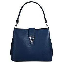 Umh&auml;ngetasche CLUTY, Damen, Gr. B/H/T: 25cm x 21cm x 13cm onesize, blau, Leder, leicht gl&auml;nzend, unifarben, Taschen Umh&auml;ngetasche, echt Leder, Made in Italy