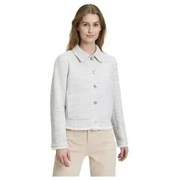 Jackenblazer Cartoon "Damen mit Fransen", Damen, Gr. 42, blau (nature, blau), Obermaterial: 75% Baumwolle, 25% Polyester. Futter: 100% Acetat, gerade normal, Rundhals, Blazer, Material