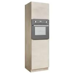 Backofen/K&uuml;hlumbauschrank BASIC BY BALCULINA "Sanibel K&uuml;chenschrank Chromix Wei&szlig;, Hochschrank BxHxT 60 x 210 x 58", beige (chromix wei&szlig;), B:60cm H:210cm T:58cm, FSC-zertifizierter Holzwerkstoff, Schr&auml;nke, Backofenumbauschrank K&uuml;hlschrankumbauschrank Umbauschrank, Mit 2 T&uuml;ren, Platz f&uuml;r Backofen und Einbauk&uuml;hlschrank, Breite 60cm