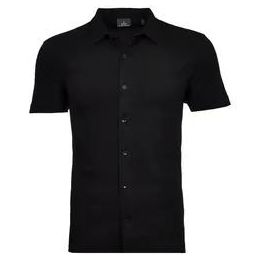 Poloshirt Ragman, Herren, Gr. M, schwarz, Popeline, Baumwolle, regular fit, ohne Ausschnitt, Shirts