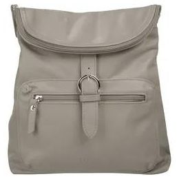 Cityrucksack FORTY, Damen, Gr. B/H/T: 28cm x 30cm x 8cm, onesize, grau, Leder, Rindsleder, Rucks&auml;cke Cityrucksack, echt Leder, Made in Italy