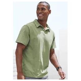 Poloshirt John Devin "mit Slub-Garn Struktur", Herren, Gr. XL (56/58), gr&uuml;n (khaki), Jersey, Obermaterial: 100% Baumwolle, meliert, bequem normal, Rundhals, abgesteppte Kante, Shirts, aus leichter, strukturierter Baumwollqualit&auml;t