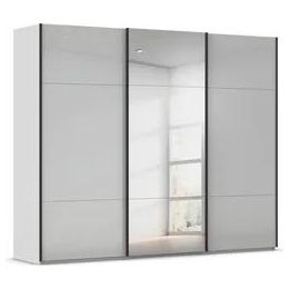 Schwebet&uuml;renschrank Rauch "Kleiderschrank Schrank Garderobe Schlafzimmerschrank CONTIDO", grau (seidengrau, glas seidengrau), B:271cm H:223cm T:68cm, Holzwerkstoff, Schr&auml;nke, Schwebet&uuml;renschrank, aus hochwertigem Material in 6 Breiten 2 Griff-Farben MADE IN GERMANY