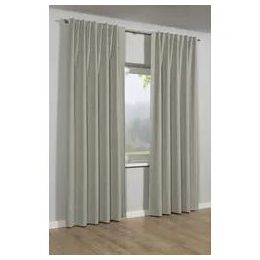 Gardine SEHLBACH "Schal Blackout Struktur" Gr. 2, beige (natur), B:140cm H:245cm, Polyester, Gardinen, Gardine, mit Gardinenband und verdeckten Schlaufen
