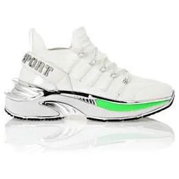 Sneaker Plein Sport "Chrome Surfer", Damen, Gr. 47, Normalschaft, wei&szlig; (0127, wei&szlig;, gr&uuml;nfluo), Schuhe Sneaker