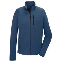 Strickjacke Killtec "KOS 92 MN FLX JCKT", Herren, Gr. 3XL, blau (dunkelblau), Obermaterial: 92% Polyester, 8% Elasthan, Strickjacken Strickjacke, Sportliche Herrenjacke mit Kinnschutz und verschlie&szlig;baren Taschen