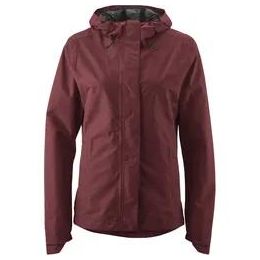 Fahrradjacke Gonso "SAVE JACKET ESSENTIAL W", Damen, Gr. 44, rot (rotbraun), 100% Polyester, Rundhals, Jacken Fahrradjacke, Damen Regenjacke wind- und wasserdicht, Radjacke mit Kapuze