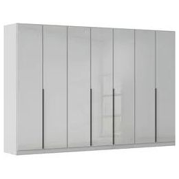 Dreht&uuml;renschrank OTTO HOME "Kleiderschrank Kleiderschr&auml;nke Schrank Garderobe AGORDO mit Glasfront", grau (seidengrau, glas seidengrau), B:315cm H:229cm T:54cm, Holzwerkstoff, Schr&auml;nke, Dreht&uuml;renschrank, durchdachte Innenausstattung, in 8 Breiten und 2 H&ouml;hen MADE IN GERMANY