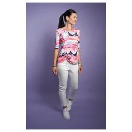 Kurzarmshirt Seidel Moden, Damen, Gr. 48, lachs,33, Jersey, Obermaterial: 94% Viskose, 6% Elasthan, bedruckt, regular fit taillenbedeckt, Rundhals, gerader Abschluss, Shirts, mit All-Over Print, MADE IN GERMANY