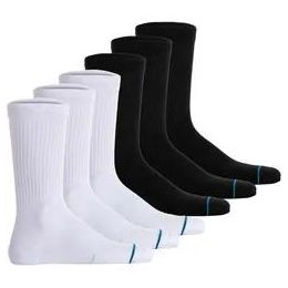 Sneakersocken Stance "Socken Icon Socken 6er Pack", Herren, Gr. 35-37, bunt (schwarz, wei&szlig;), Obermaterial: 76% Baumwolle CO. 19% Polyester PES. 3% Nylon NY. 2% Elasthan EL., Socken Sneakersocken