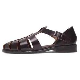 Sandale Henry Stevens "Wallace FSI", Herren, Gr. 44, rot (bordeaux), Kalbsleder, Schuhe Sandale