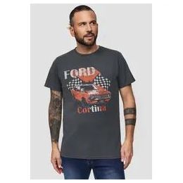 T-Shirt Recovered "Ford Vintage Cortina", Damen, Gr. S, schwarz, 100% Baumwolle, bedruckt, normal, Rundhals, Shirts T-Shirt, mit Frontprint im Vintage-Design