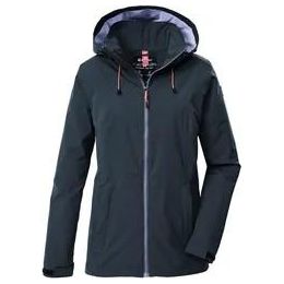 Outdoorjacke Killtec "Damen Regenjacke OOKS 1", Damen, Gr. 40, blau (nachtblau), Obermaterial: 100% Polyester;Futter: 100% Polyester, Jacken Outdoorjacke, Leichte, wasser- und winddichte Jacke, atmungsaktiv, abnehmbare Kapuze