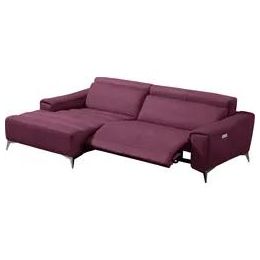 Ecksofa Egoitaliano "Suzette, Designsofa mit hohem Sitzkomfort", lila (violett), B:266cm H:95cm T:163cm, Leder &raquo;NUVOLE&laquo; (Echtes Rindsleder). Halbnat&uuml;rliches, halbnarbiges Rindsleder mit einer nat&uuml;rlichen K&ouml;rnung von 1, 2 bis 1, 4 mm. Dieses Leder hat eine weiche, wachsartige Hand mit mattem Aussehen und einem Wolkeneffekt. Es handelt sich um ein Naturleder, das die urspr&uuml;nglichen Eigenschaften der