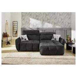 Jockenh&ouml;fer Ecksofa JOCKENH&Ouml;FER GRUPPE "Zoom, L-Form, 140kg Belastbarkeit je Sitzplatz", dunkelanthrazit 423, 39, B:263cm T:190cm, Korpus: 100% Polyester;Zierkissen: 50% Polyester, 50% Baumwolle, Sofas, Ecksofa, 60cm elektromotorische Sitztiefenverstellung,USB-Ladeports,Kopfst&uuml;tzen, Topseller