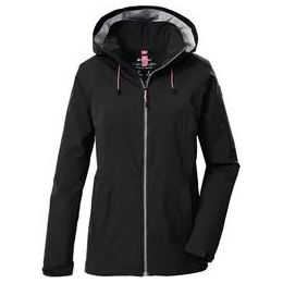 Outdoorjacke Killtec "Damen Regenjacke OOKS 1", Damen, Gr. 42, schwarz, Obermaterial: 100% Polyester;Futter: 100% Polyester, Jacken Outdoorjacke, Leichte, wasser- und winddichte Jacke, atmungsaktiv, abnehmbare Kapuze